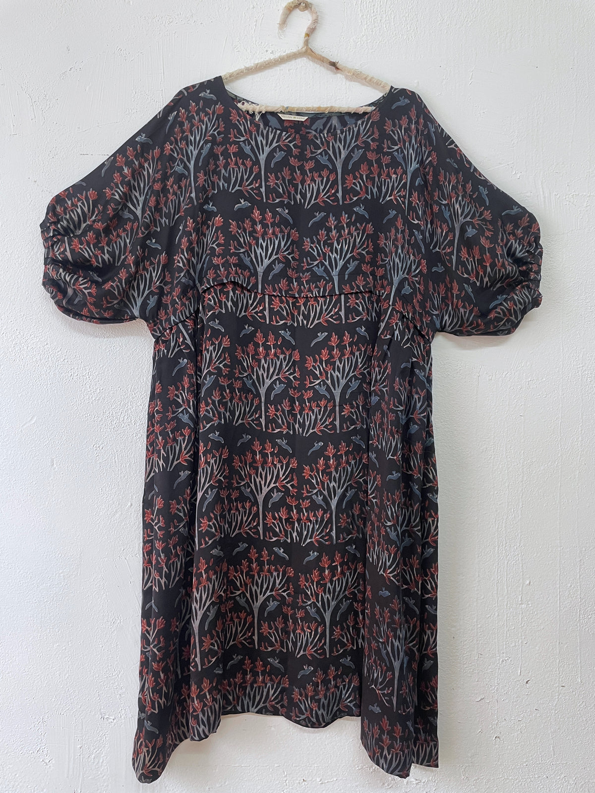 Crinkle Crop Dress in Block Print